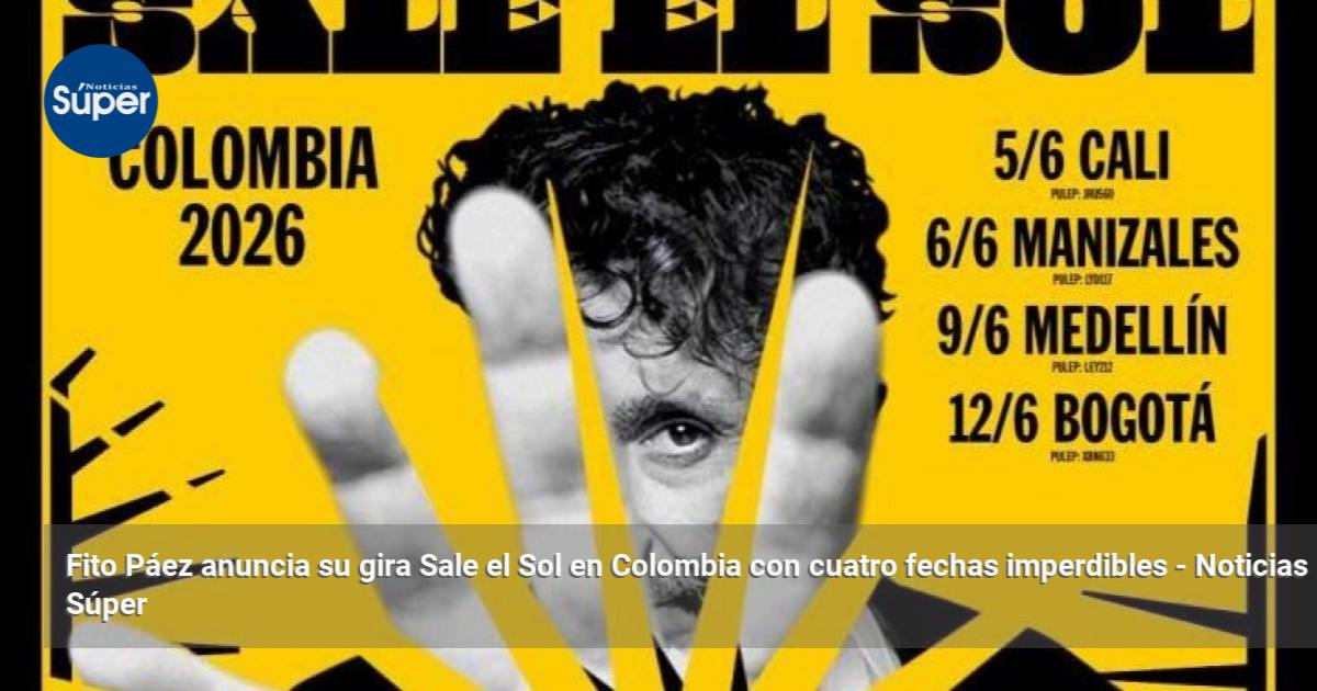 Fito Páez anuncia su gira Sale el Sol en Colombia con cuatro fechas ...